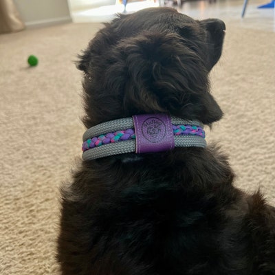 Dog Purple Rope Collar Handmade Paracord Dog Collar Blue Collar Purple ...