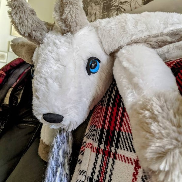 Tri Colored Goat Neck Buddy, Floppy Eared Nubian Gift for Goat Lovers ...