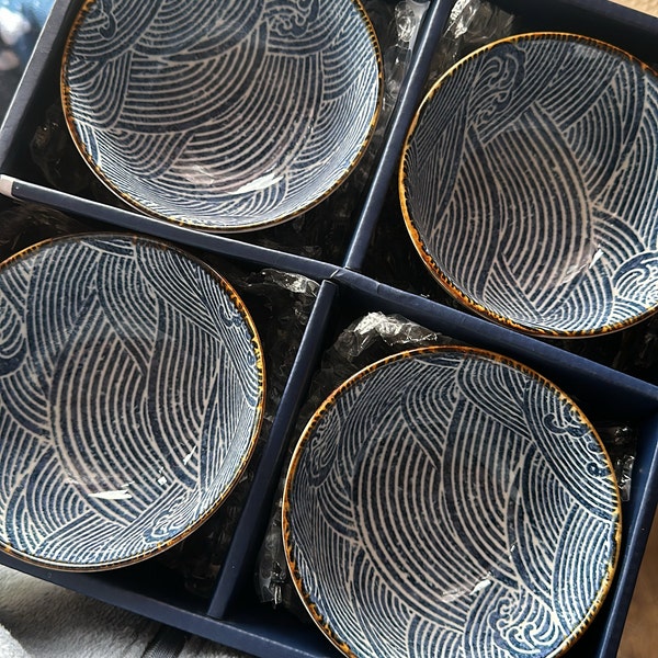 Japanese Chinese Ceramic Dinnerware Set Plates Tableware - 4 Pieces - Etsy