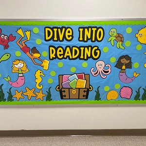 Dive Into Summer Reading Bulletin Board Kit, School, Classroom, Library ...