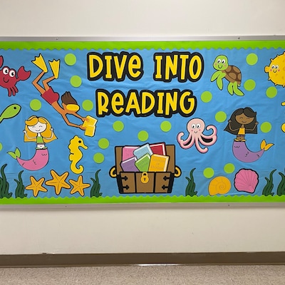 Dive Into Summer Reading Bulletin Board Kit, School, Classroom, Library ...