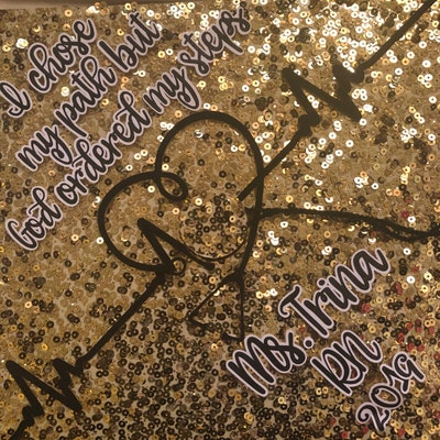 Custom Nurse With Stethoscope and EKG Line Glitter Graduation Cap ...