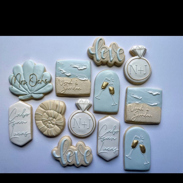 Beach Bridal Cookies: Custom Sugar Cookies - Etsy