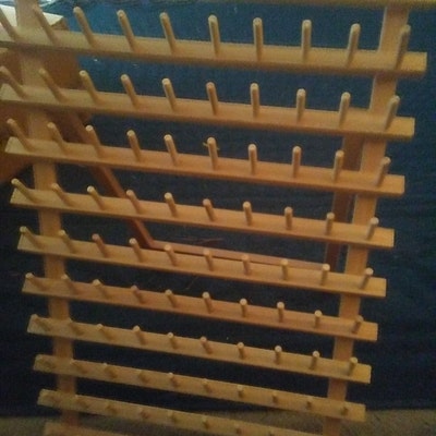 120 Spool Wood Thread Rack Holds 120 Cones or Spools Sewing Thread ...