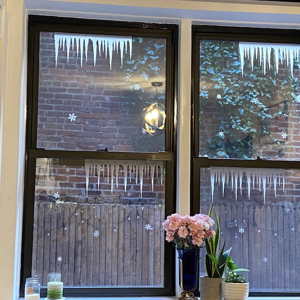 Snowflake Star Window Decorations- Christmas Window Cling- Reusable Set ...