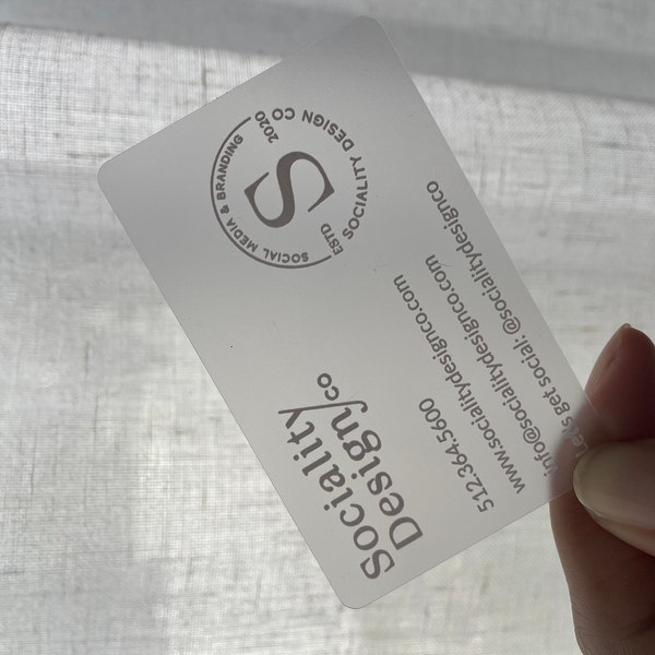 Personalized Business Card, Translucent Business Card, Frosted Boutique ...