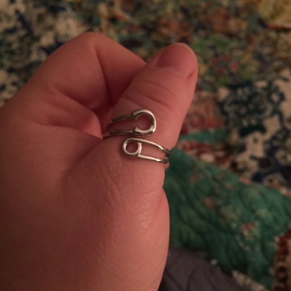 Safety Pin Ring, Unisex, Symbolic Ring - Etsy