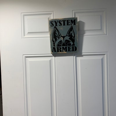 System Armed Beware of Dog Sign, Porch Warning Sign, Belgian Malinois ...