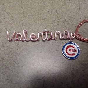 Custom Keychain With Heart Clasp, Name Key Chain, Purse Charm, Custom ...