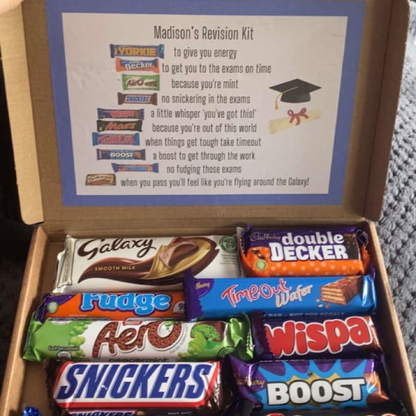 Exam Chocolate Gift Box | Student Revision Kit, Good Luck Treats - Etsy