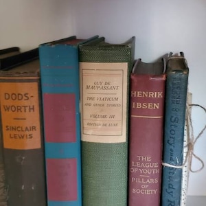 Set of 5 Vintage Books Customizable by Color Authentic Hardcover ...