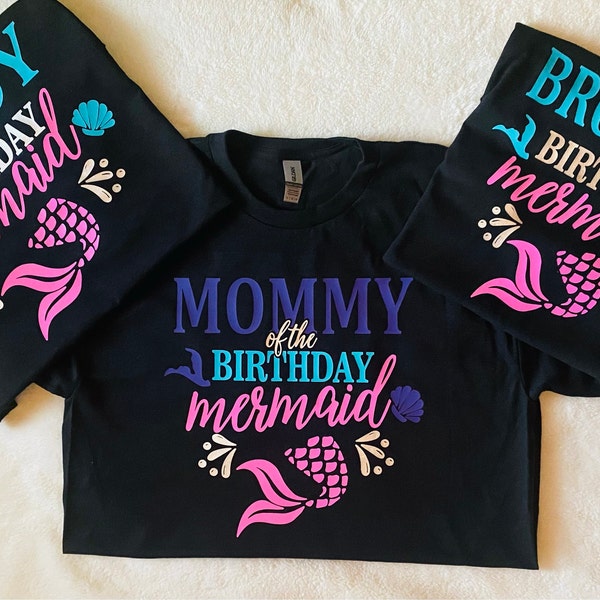 Mermaid Birthday Girl Family Members Bundle, Birthday Girl Svg, Mermaid ...