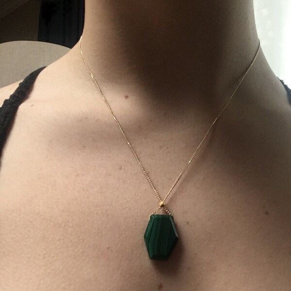 Malachite Necklace Malachite Jewelry Gemstone Necklace Semi Raw ...