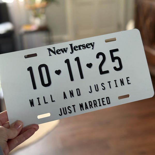 Wedding License Plate - Just Married Mr and Mrs - Wedding Car License ...