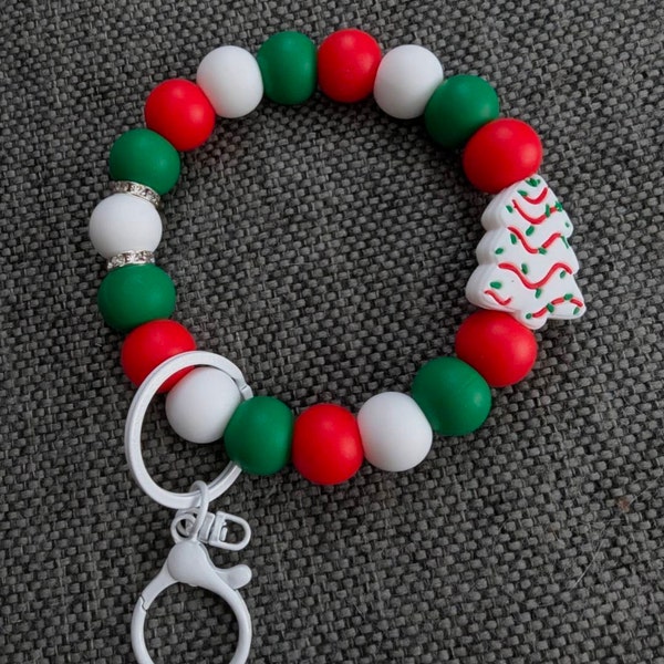 Christmas Tree Wristlet | Wristlet Keychain | Silicone Wristlet | Tree ...