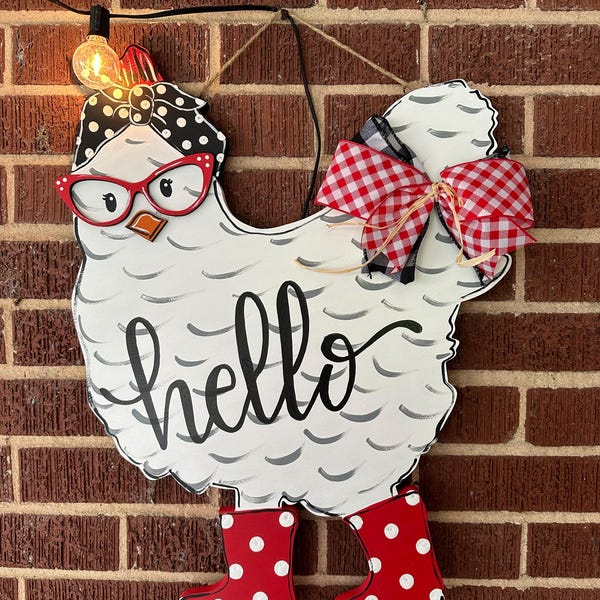 Funky Chicken Door Hanger - Etsy
