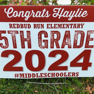 5th Grade Grad Sign, Custom Sign, Senior 2024, Graduation Yard Sign ...