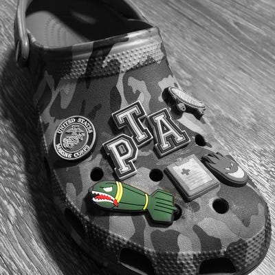 Trending Black and White Croc Compatible Shoe Charms for Crocs, Cow ...