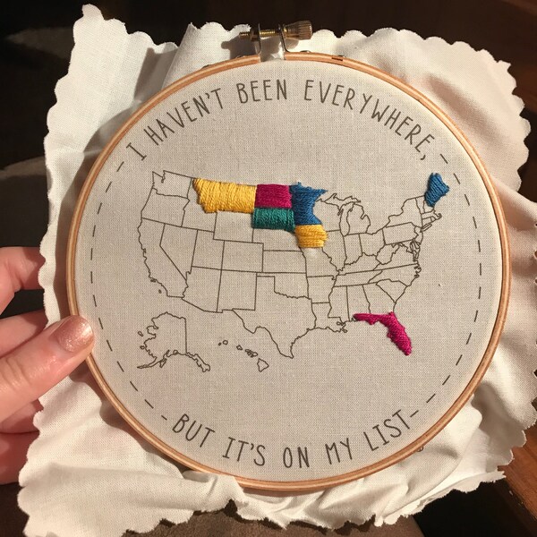 Europe Map Embroidery PDF - Beginner, DIY, Gift, Crafts, Words, Quote ...