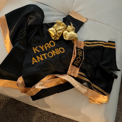 Kids Personalized Boxing Set Robe, Shorts, Baby Gloves. - Etsy