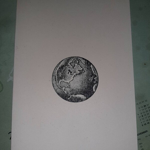 Earth RUBBER STAMP, Planet Stamp, World Stamp, Mother Earth Stamp ...