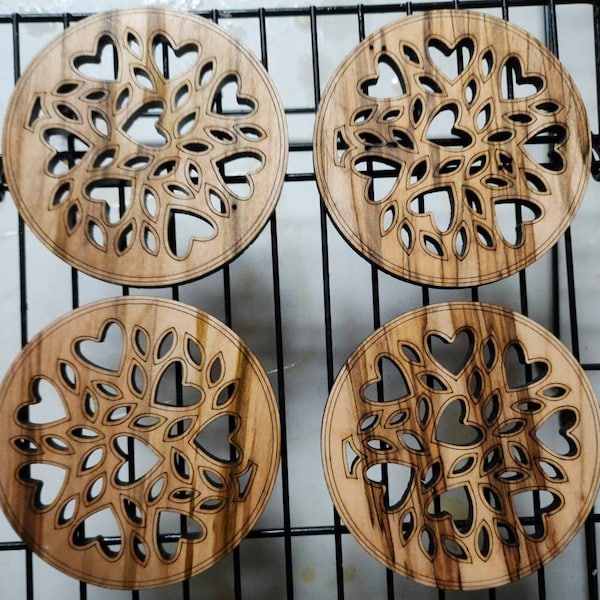 12 Tree Coaster Grill Trivet Templates Vector Digital SVG DXF Files ...