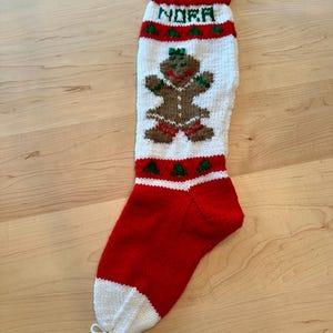 Personalized Hand-knitted GINGERBREAD BOY Christmas Stocking - Etsy
