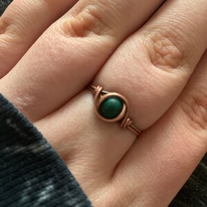 Copper Gemstone Ring. FREE SHIPPING. Copper Wire Ring. | Etsy