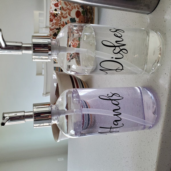 Hands/dishes/lotion/custom Decal, Soap Dispenser Decal, Decal Set, Farmhouse Decal, Soap ...