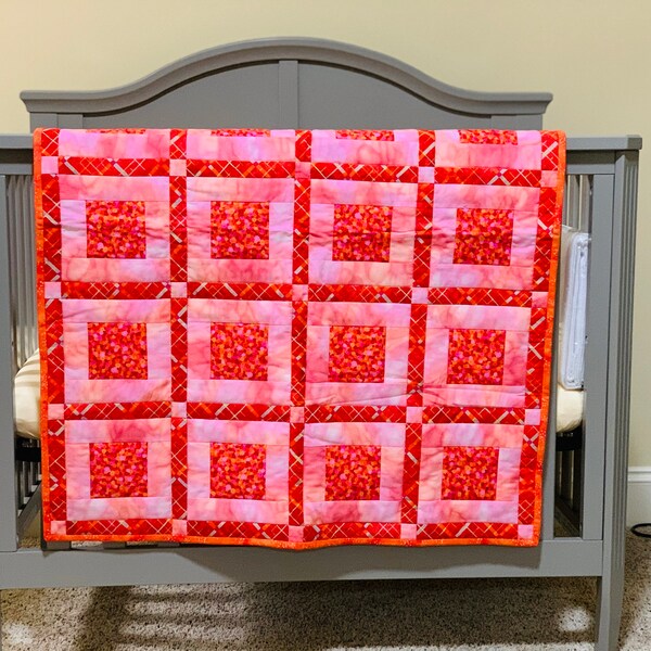 Blue Gray Rectangles Baby Quilt - Etsy