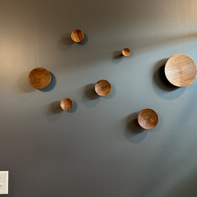 Wooden Hooks Concave Shape Walnut Wall Hook Towel Dots - Etsy