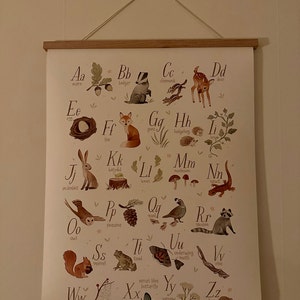 Woodland Alphabet Poster, Woodland Alphabet Print, Woodland Nursery ...