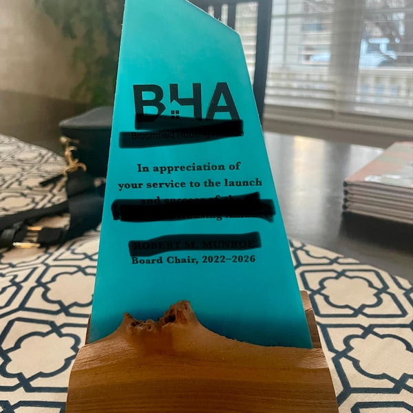 APEX – Custom Modern Award Plaque - Personalised Epoxy & Wood Trophy ...