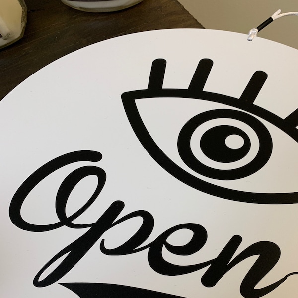 Double Sided Open and Closed Sign for Eye Care, Unique Open Closed Sign ...