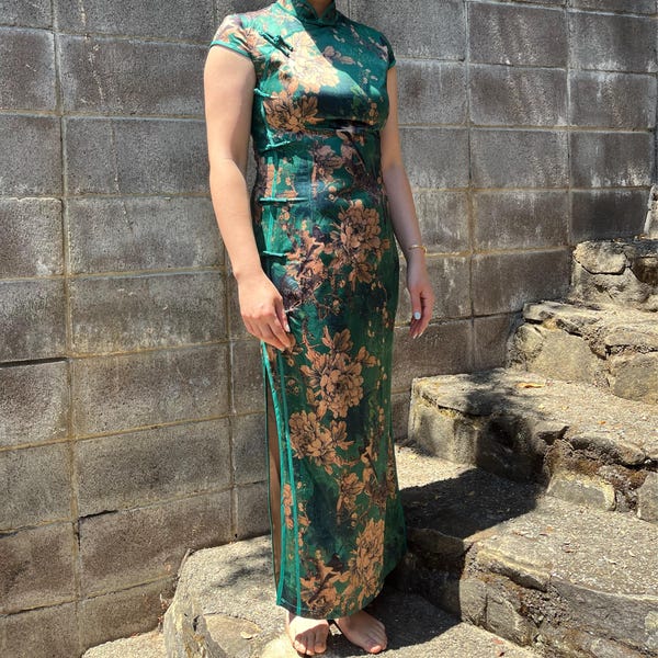 Classic Long Chinese Qipao XL US S - Etsy