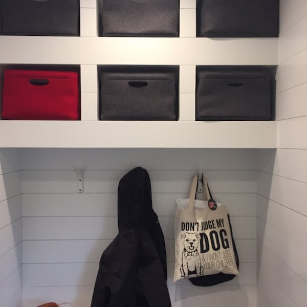 Medium Size / Custom-made Felt Storage Basket / Storage Box for a Shelf ...