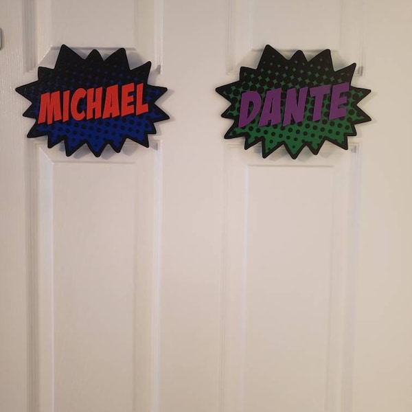 Personalized Comic Book Door Sign: Superhero Kids Room Decor - Etsy