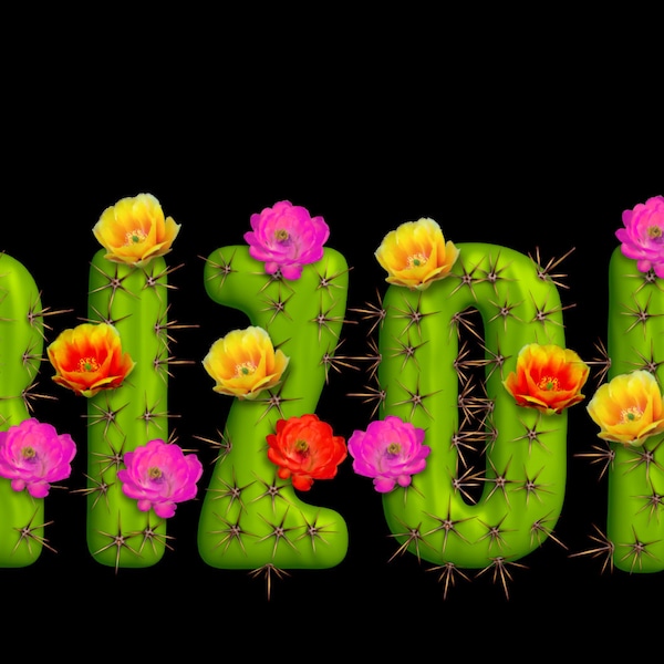 Cactus PNG Letters, Transparent Background, Cactus Alphabet Clip Art ...