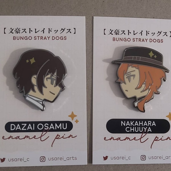Bungou Stray Dogs Soukoku Enamel Pins Dazai and Chuuya - Etsy