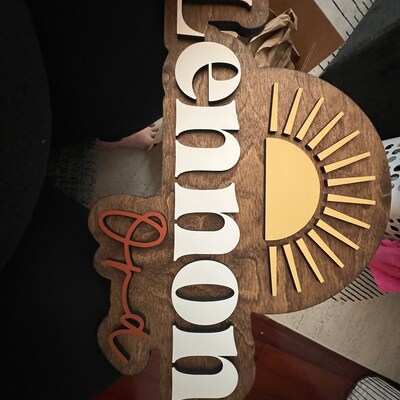 Boho Name Sign, Nursery Name Sign, Sun Nursery Decor, Boho Sun Name ...
