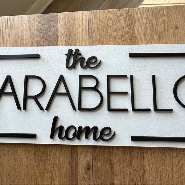 3D Blended Family Wood Sign Family Home Decor Family Sign With Names ...