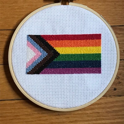 Trans Pride Flag Cross Stitch Pattern, LGBTQ Home Décor, Craft Projects ...