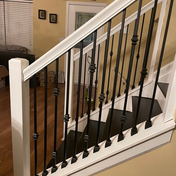 Black Iron Stair Baluster: Modern 1/2" Square Metal Spindle - Etsy