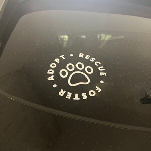 Adopt Rescue Foster Vinyl Decal Pet Decal Water Bottle Decal Car Window ...
