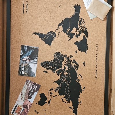 Cork World Map Woody Map Natural Puzzle - Etsy
