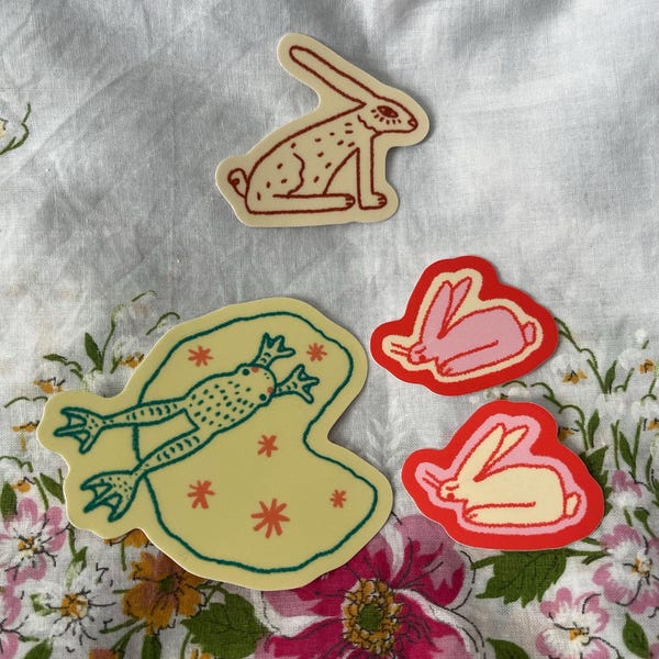 Little Hare Vinyl Sticker - Etsy