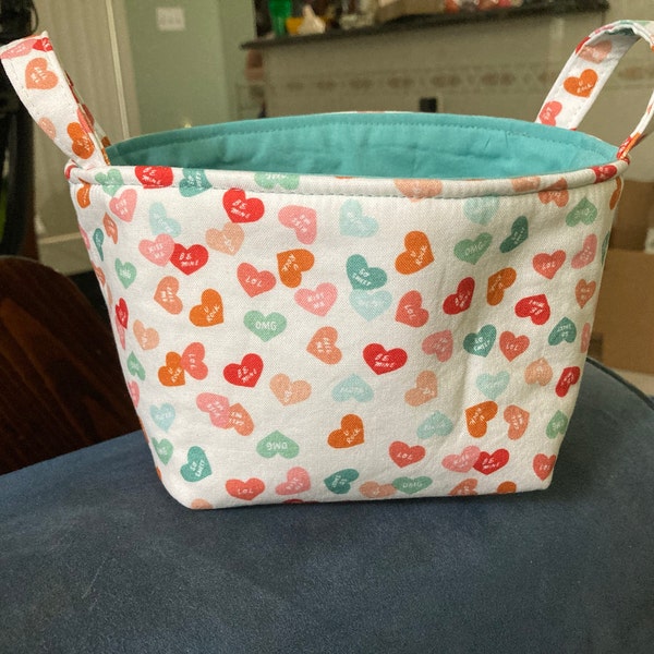 Extra Small Fabric Basket|fabric Bin|storage Solutions|green Floral and ...