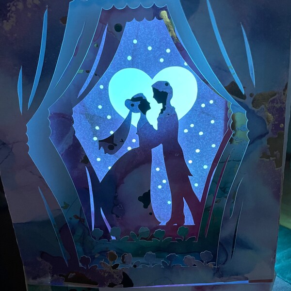 Love 5 Sided Paper Cut Light Box Template, Shadow Box, 3D Lanterns ...