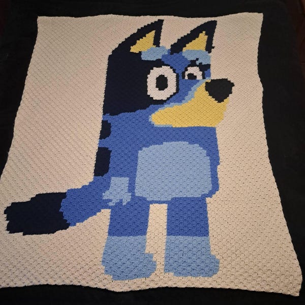 Blue Cartoon Dog Sibling C2C Crochet Pattern - Etsy