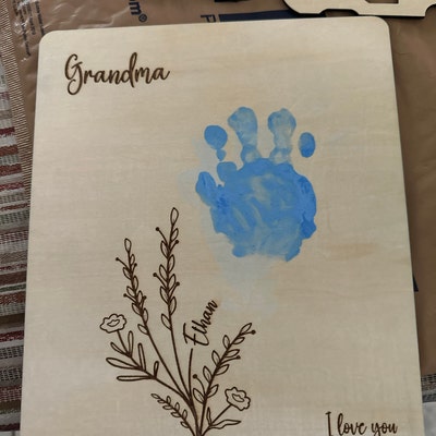 Handprint Flower Bouquet Sign, DIY Handprint Sign, Personalized Gift ...